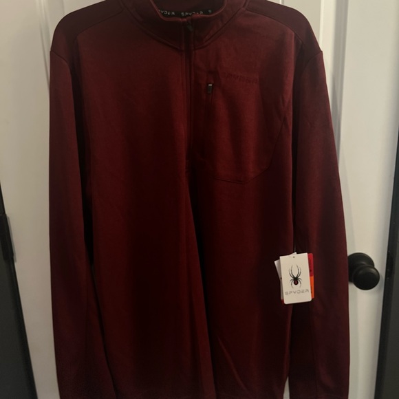 Spyder | Sweaters | Spyder Mens Dark Red Zipup Sweater | Poshmark